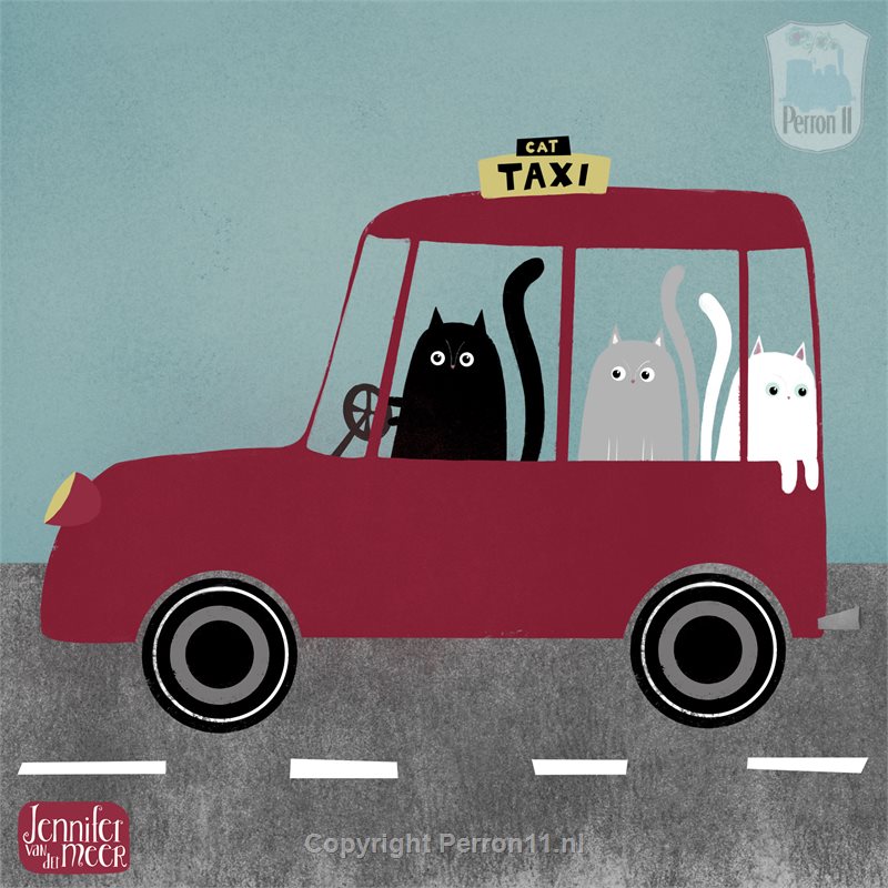 Poster kinderkamer De Kattentaxie