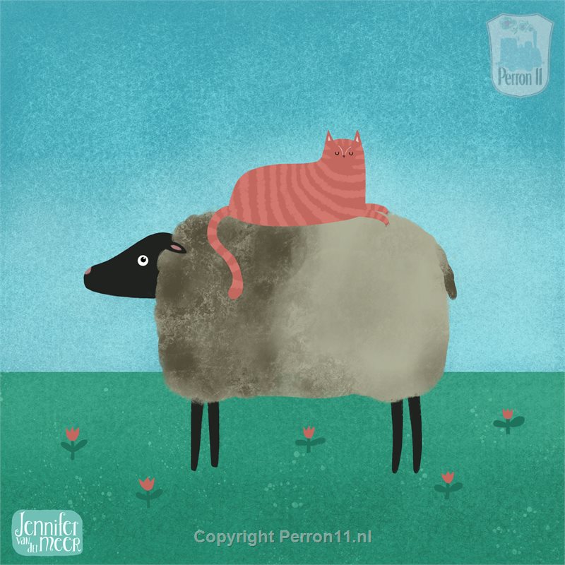 Poster kinderkamer Kat en Schaap